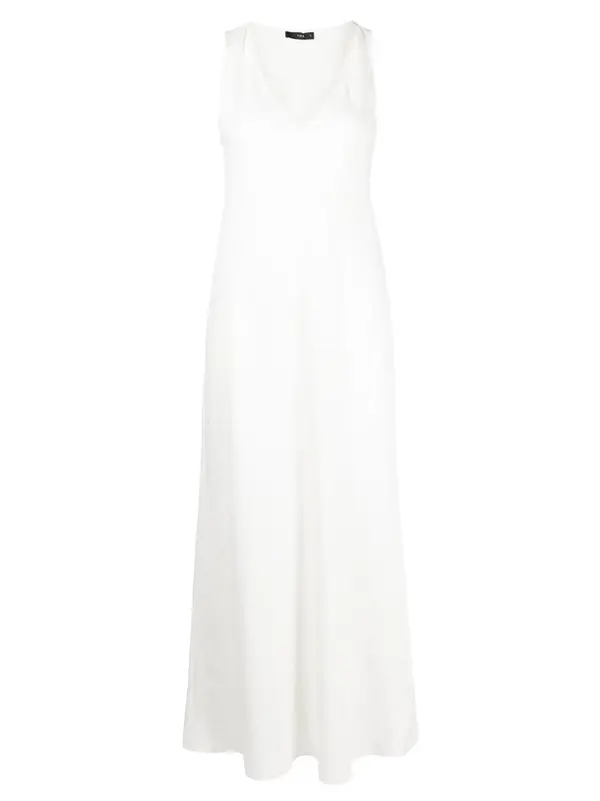 Voz V-neck Maxi Dress - White