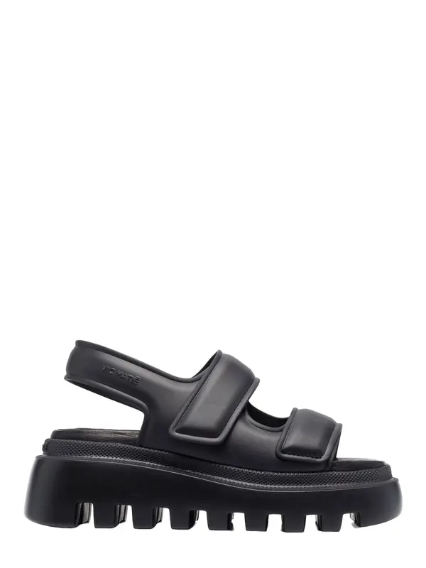 VIC MATIE Touch-strap Leather Sandals - Black