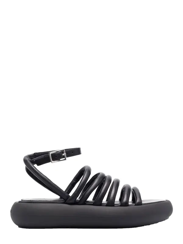 VIC MATIE Strappy Leather Sandals - Black