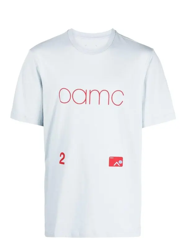 OAMC Logo-print Cotton T-shirt - Blue