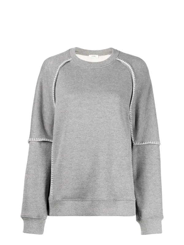 Goen.j Whipstitch Layered Sweatshirt - Grey