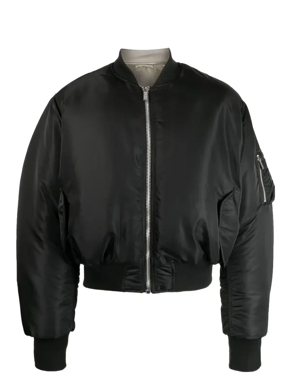 VTMNTS Cropped Zipped-up Bomber Jacket - Black