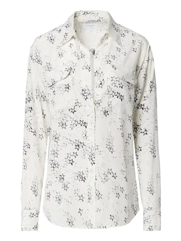 Equipment Star-print Silk Shirt - White