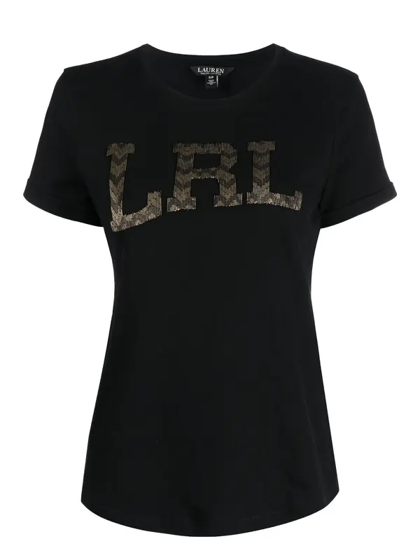 Ralph Lauren Hailly Beaded Logo T-shirt - Black