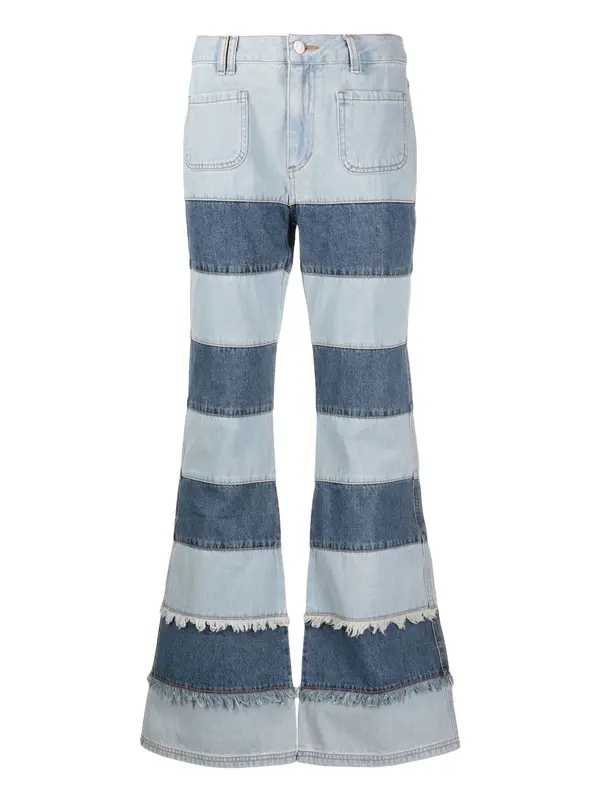 Andersson Bell Mahina Patchwork-stripe Jeans - Blue
