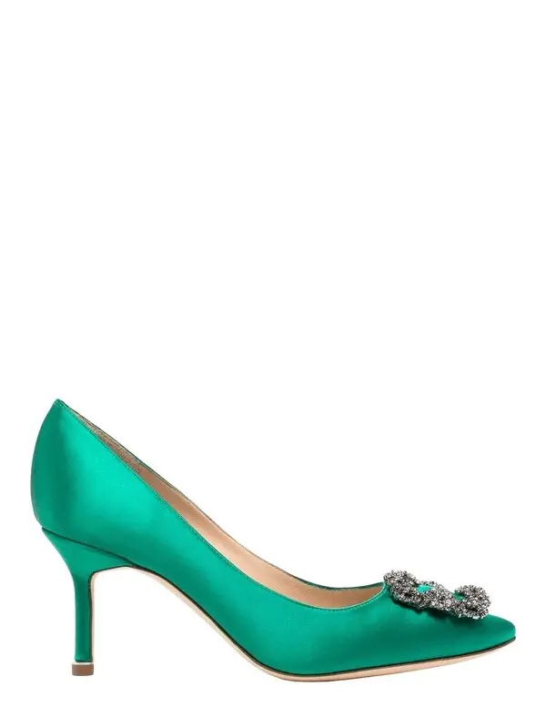 Manolo Blahnik Hangisi 70mm Embellished Pumps - Green