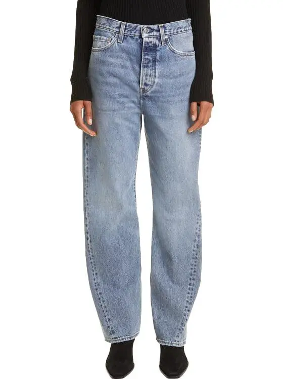 TOTEME Twisted Seam Straight Leg Jeans - Worn Blue 485