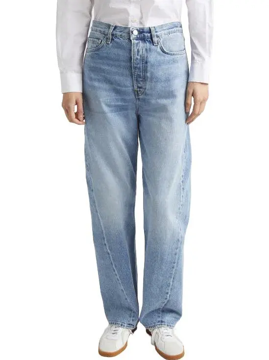 TOTEME Twisted Seam Straight Leg Jeans - Worn Blue 485