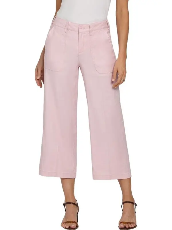 NYDJ Linen Blend Wide Leg Capri Pants - Light Lilac