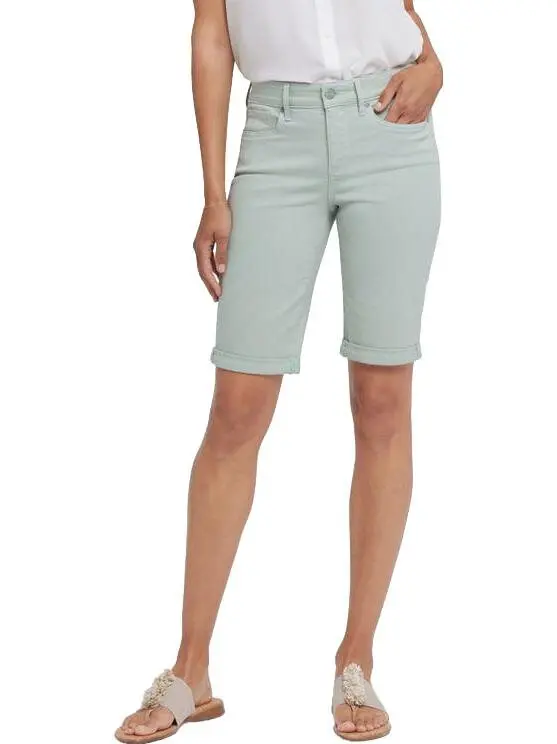 NYDJ Briella Roll Cuff Bermuda Denim Shorts - Tomatillo
