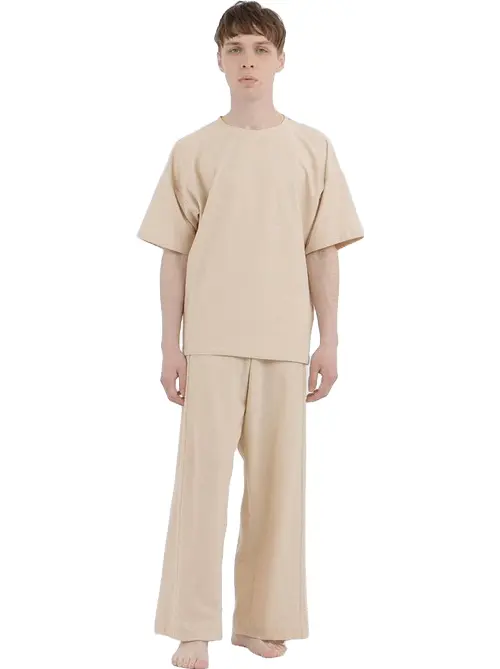 FOO TOKYO Royal Organic Cotton T-shirt And Wide Pants - Beige