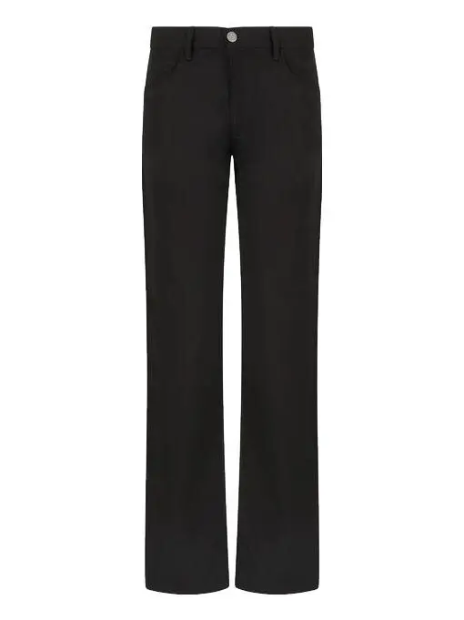 Giorgio Armani Regular-fit Virgin-wool Trousers - Black