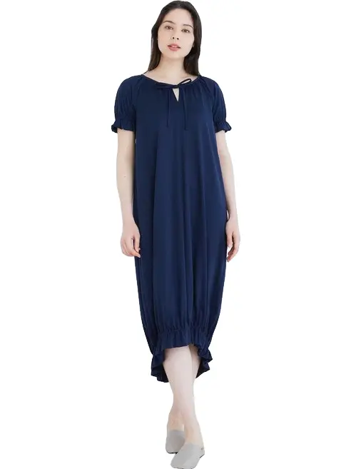 FOO TOKYO Subin Cotton Long Dress - Navy