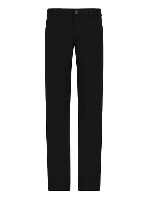 Giorgio Armani Regular-fit Stretch Cotton Trousers - Black