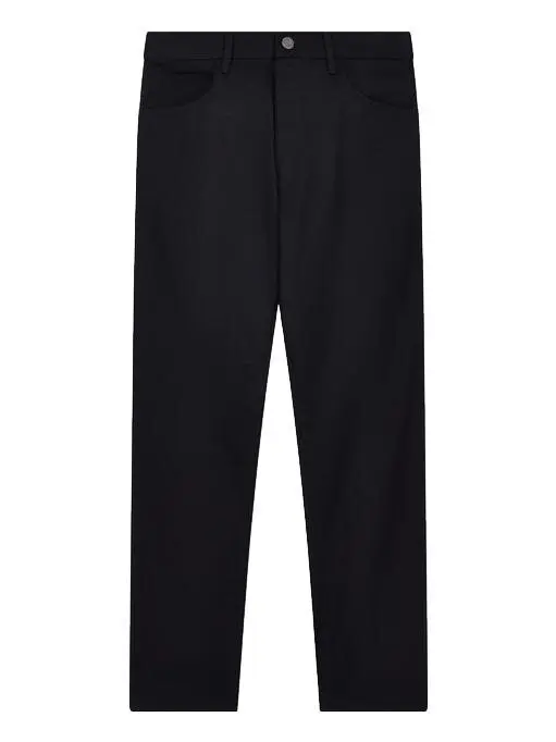 Giorgio Armani Regular-fit Stretch Cotton Trousers - Black