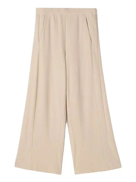FOO TOKYO Royal Organic Cotton Wide Leg Trousers - Beige