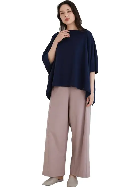 FOO TOKYO Royal Organic Cotton Poncho And Wide Pants Set - Navy