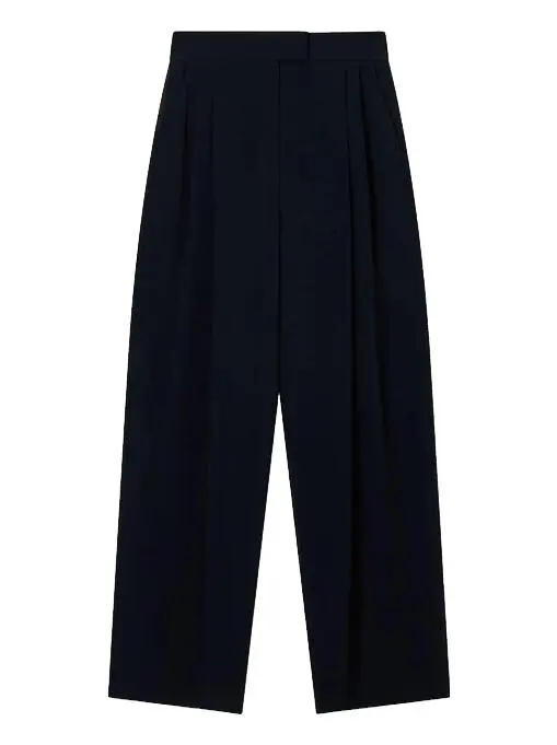 Emporio Armani Envers-satin Palazzo Trousers - Black