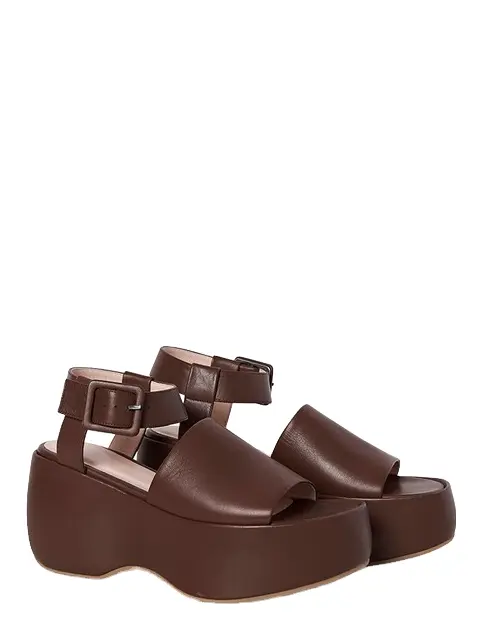 Rosetta Getty Platform Clog Sandal - Brown