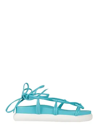 UNLACE Textile Fiber Flatform Sandals - Blue