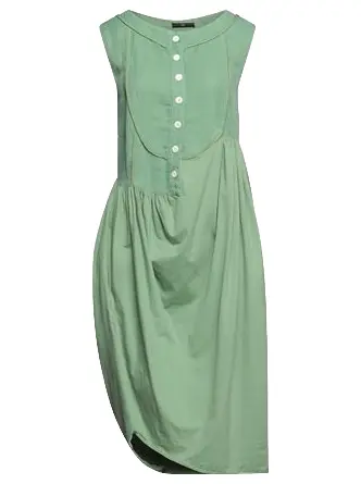 High Midi Dress Cotton And Elastane - Green