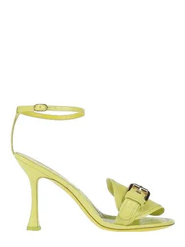By Far Leather Spool Heel Sandals - Green