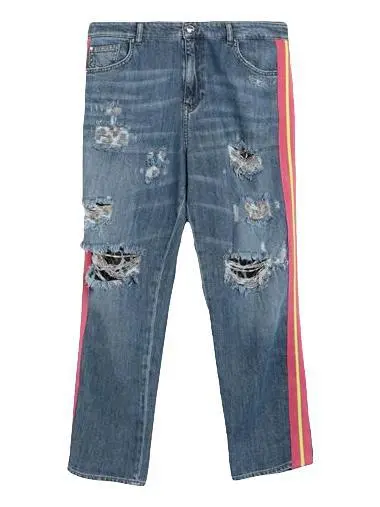 BLUGIRL Distressed Mom Jeans - Blue