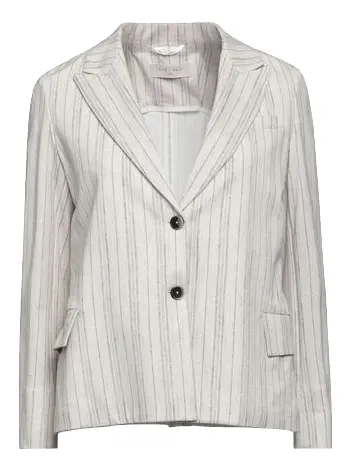 CIRCOLO 1901 Single-breasted Striped Blazer - Beige