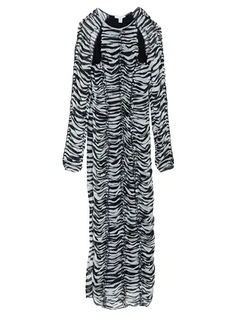 Topshop Zebra-print Tulle Maxi Dress - Black