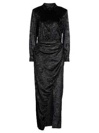 GAËLLE PARIS Tiger Print Maxi Shirt Dress - Black