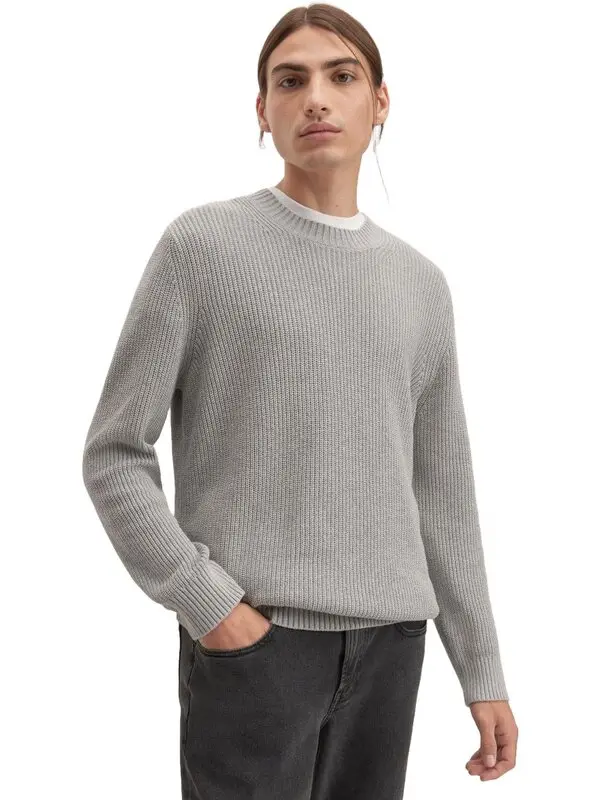 Everlane No-sweat Ribbed Crewneck Sweater - Heathered Grey