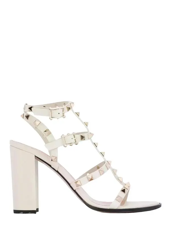 Valentino Garavani 105mm Rockstud Leather Sandals - Neutrals