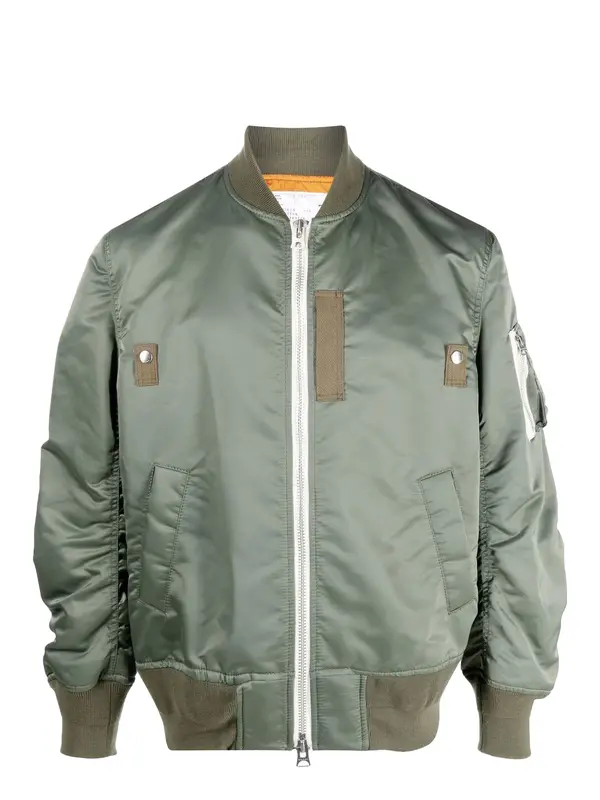 Sacai Baseball-collar Bomber Jacket - Green