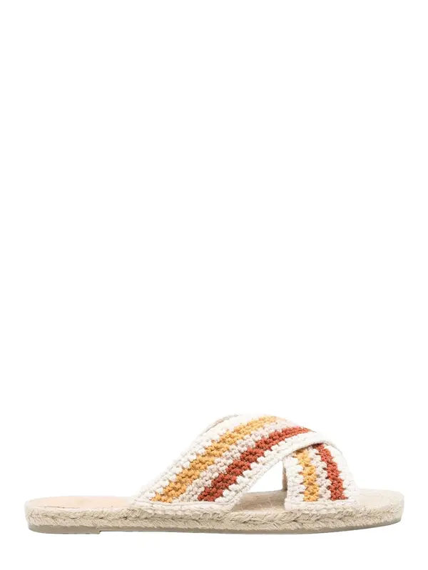 CastaÑer Crossover-strap Raffia Espadrilles - Neutrals