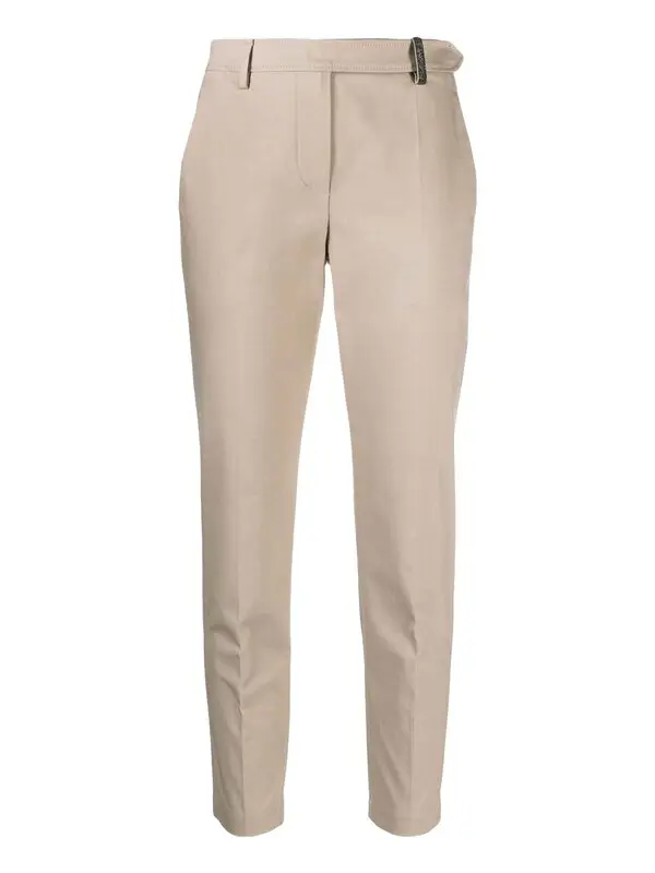 Brunello Cucinelli Cropped Slim-leg Trousers - Neutrals