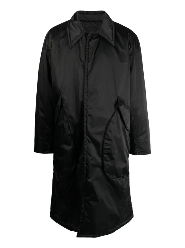SONGZIO Ruched-detail Knee-length Jacket - Black