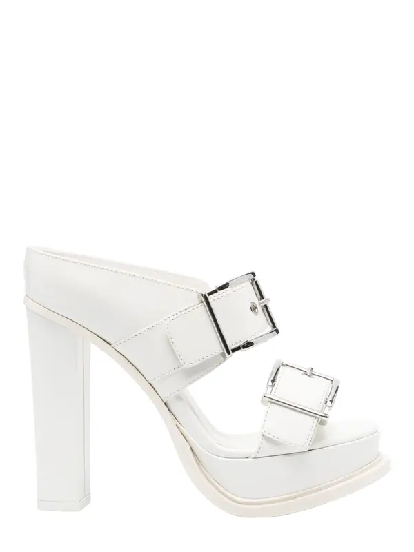Alexander McQueen Leather Platform Sandals - White