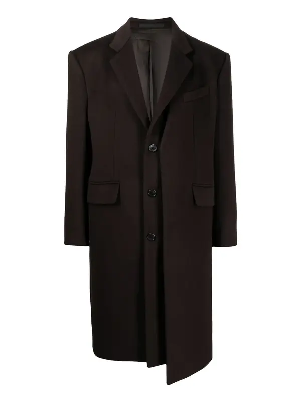 SONGZIO Layered Single-breasted Coat - Brown