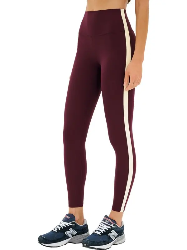 Splits59 Clare High Waist Rigor 7/8 Legging - Dark Cherry/creme
