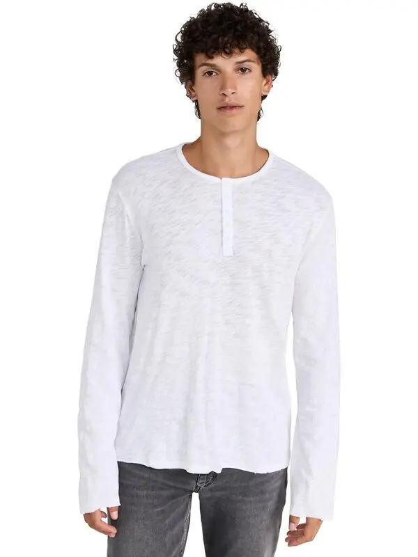 ATM Anthony Thomas Melillo Destroyed Wash Henley - White
