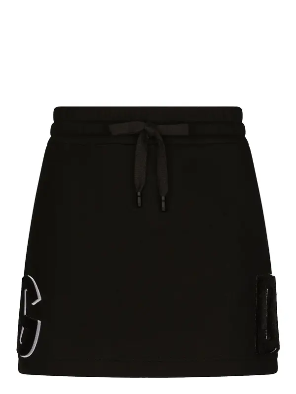 Dolce & Gabbana Logo-patch Jersey Miniskirt - Black
