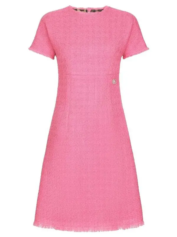 Dolce & Gabbana Tweed Minidress - Pink