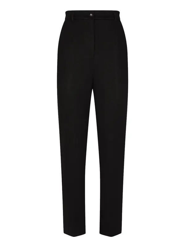 Dolce & Gabbana Milano-rib Tapered-leg Trousers - Black