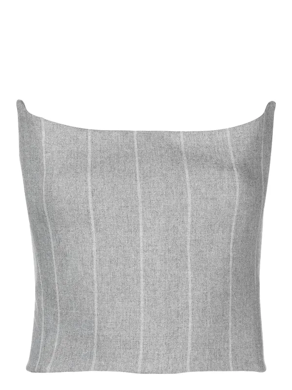 IOANA CIOLACU Pinstripe Bustier Top - Grey