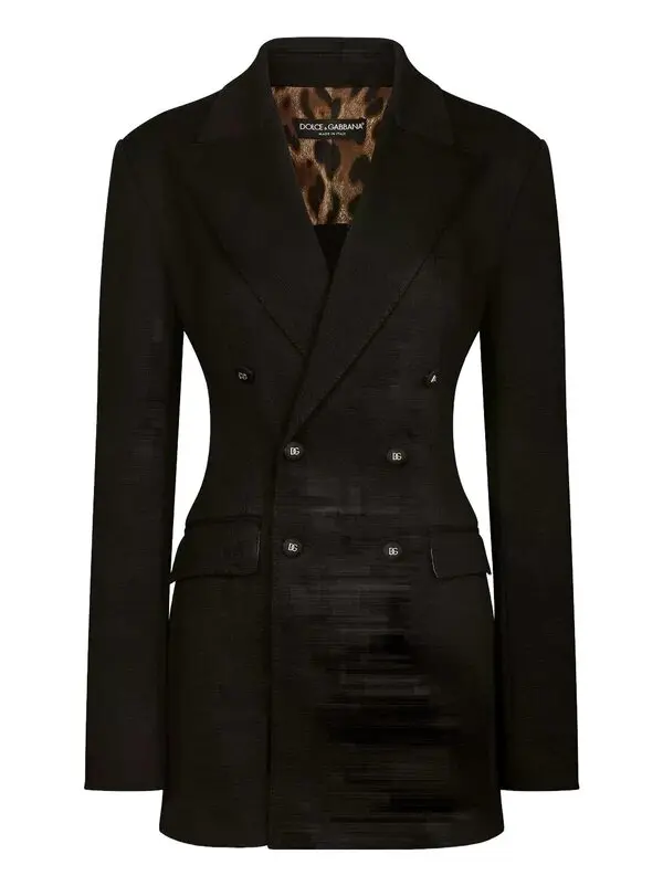 Dolce & Gabbana Milano-rib Double-breasted Blazer - Black