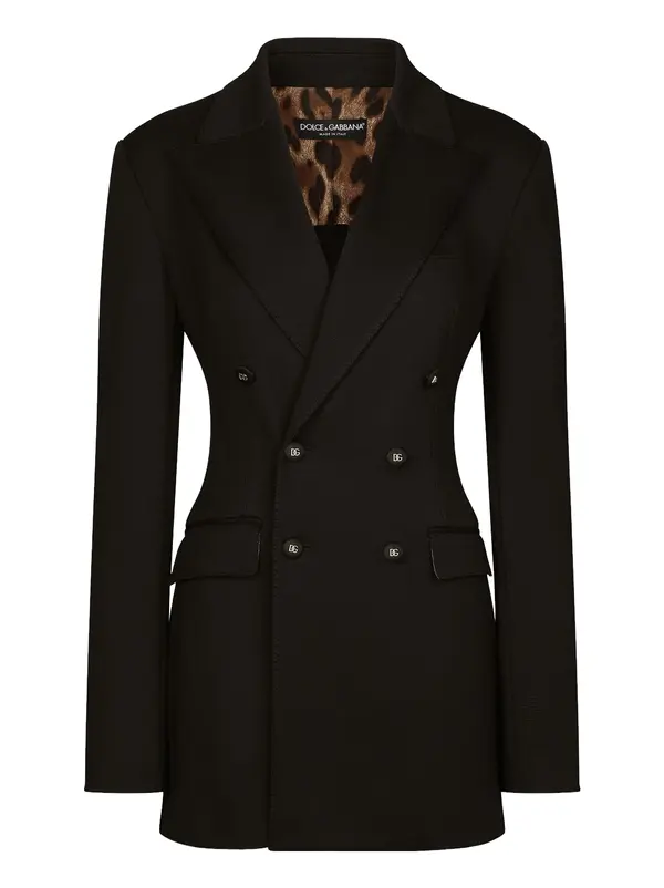 Dolce & Gabbana Milano-rib Double-breasted Blazer - Brown