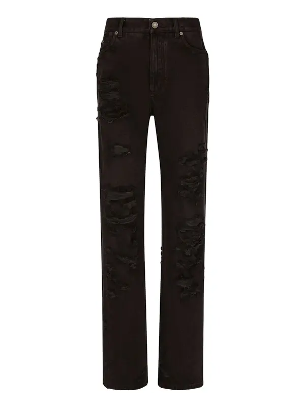 Dolce & Gabbana Ripped Flared Jeans - Black
