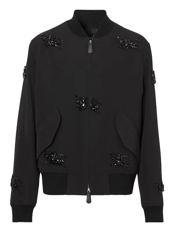 Burberry Crystal-embellished Harrington Jacket - Black