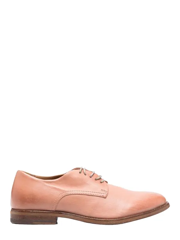 Moma Leather Faded-effect Brogues - Pink