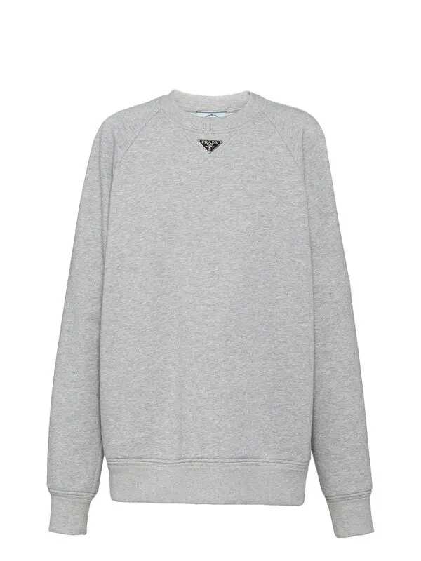 Prada Triangle-logo Sweatshirt - Grey